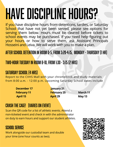 Capistrano Valley High School - Have Discipline Hours?